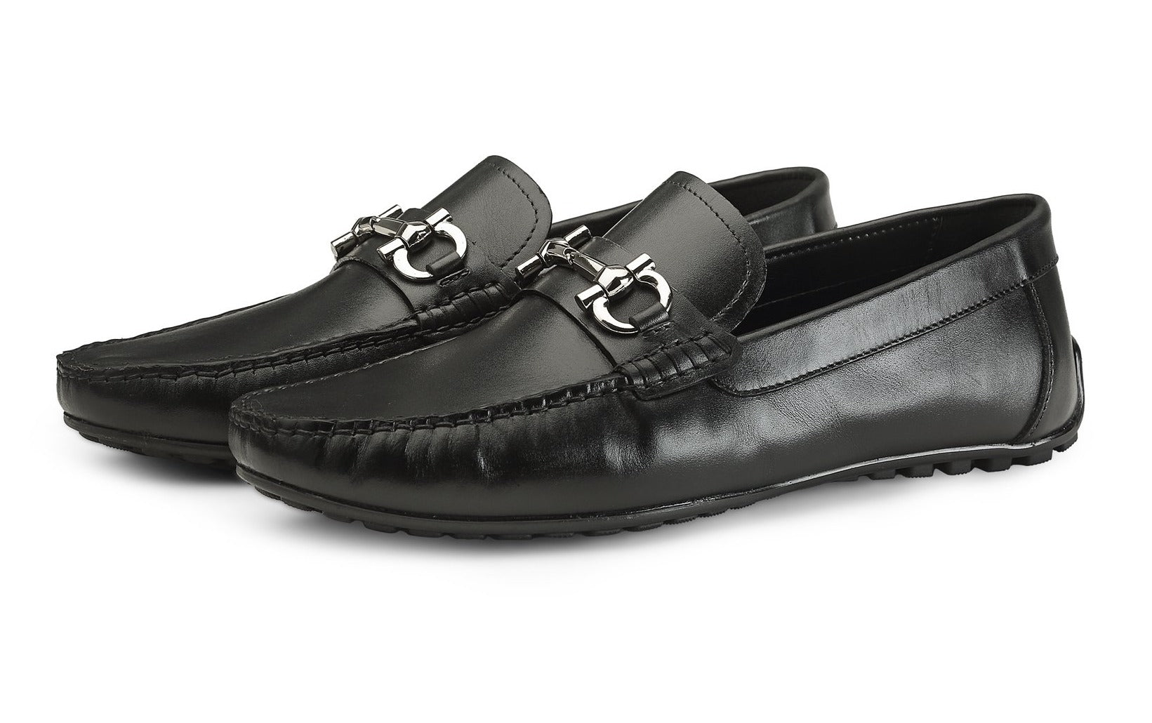 Figo Coal | Black Leather | Lofer Shoes | Shutiq